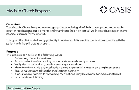 Meds in Check Program - Oasis Health Partners